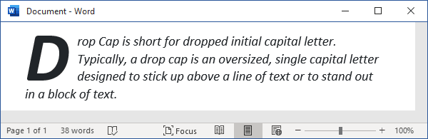 How To Add A Drop Cap Microsoft Word 365