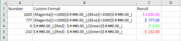 Custom Cell Formatting Excel 