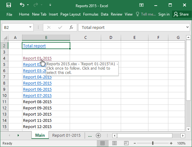 The Best Way To Organize Your Workbook Using Hyperlinks Microsoft 