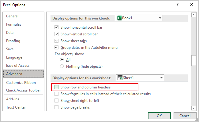 Column And Row Headers Microsoft Excel 365