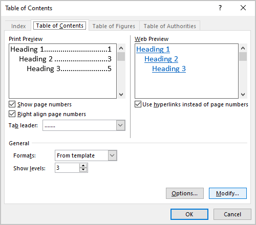 Format Table Of Figures And List Of Tables Microsoft Word 365