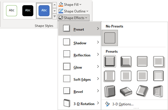 Object Effect Types And Presets Microsoft PowerPoint 365